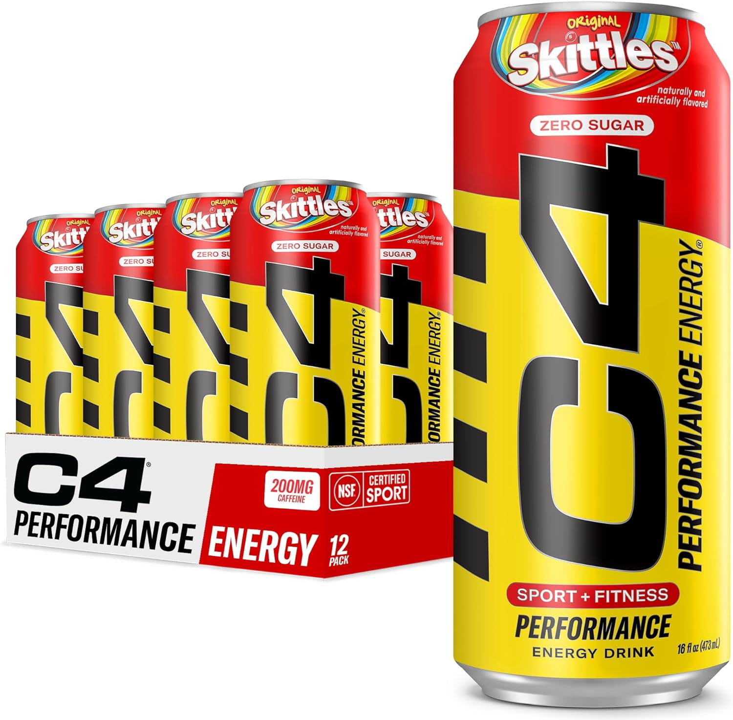 Cellucor C4 Performance Energy Drink | SKITTLES | Zero Sugar Carbonated ...