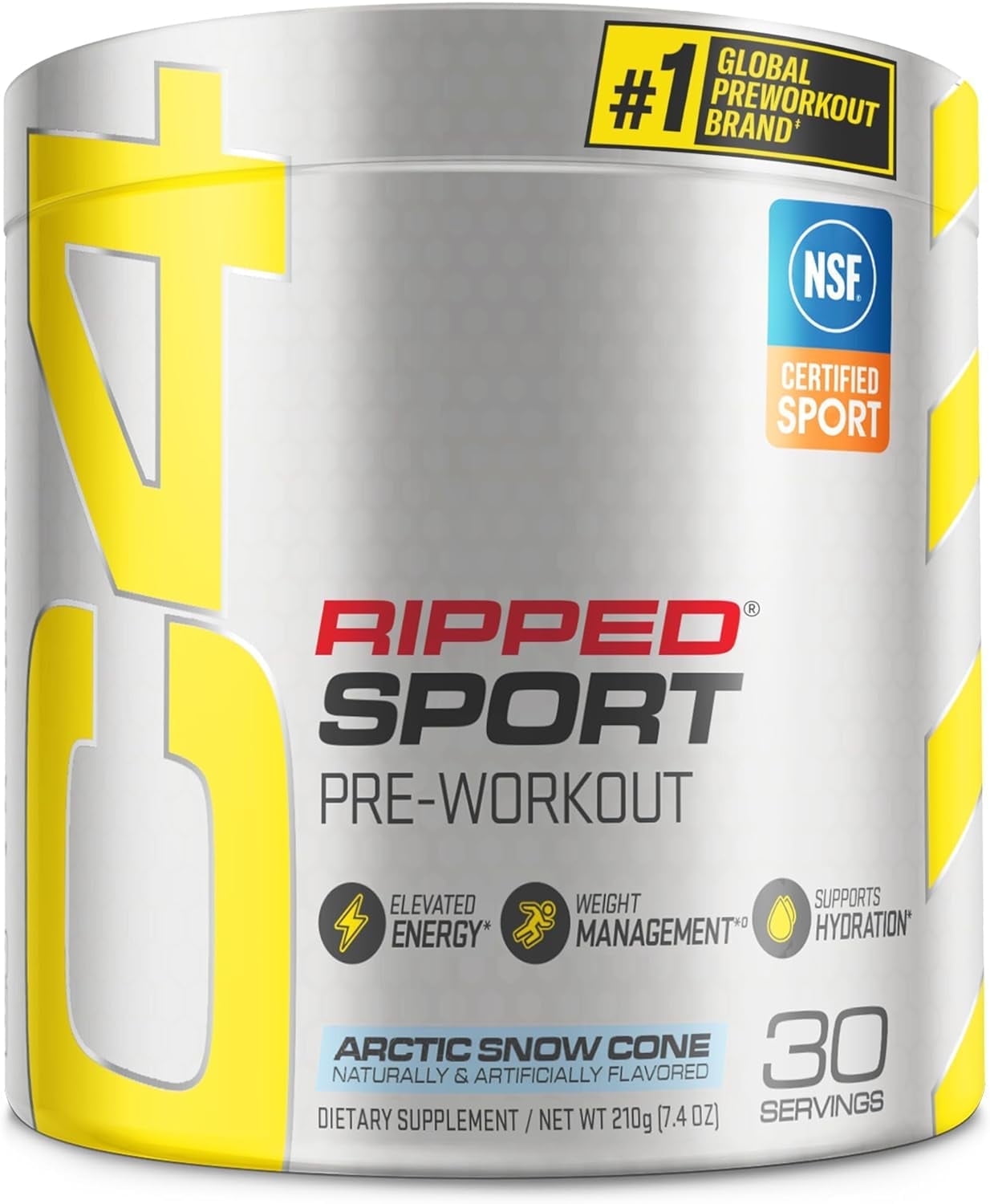 C4 Ripped Sport Pre Workout Powder Arctic Snow Cone - NSF Certified Fat ...
