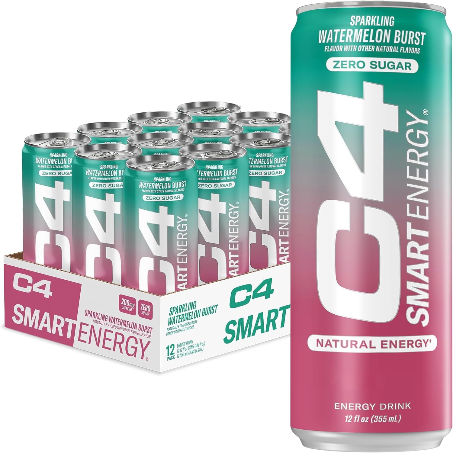 Cellucor C4 Smart Energy - Watermelon Burst, Sugar-Free, 12 oz (12-Pack ...