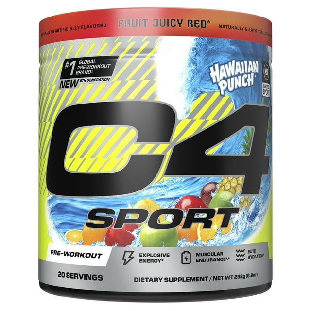 Cellucor C4 Sport, Pre-Workout, Hawaiian Punch® Fruit Juicy Red®, 8.9 ...
