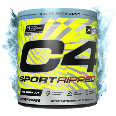Cellucor C4 Preworkout Powder ICY Blue Razz -Vitamin C, Beta Alanine ...