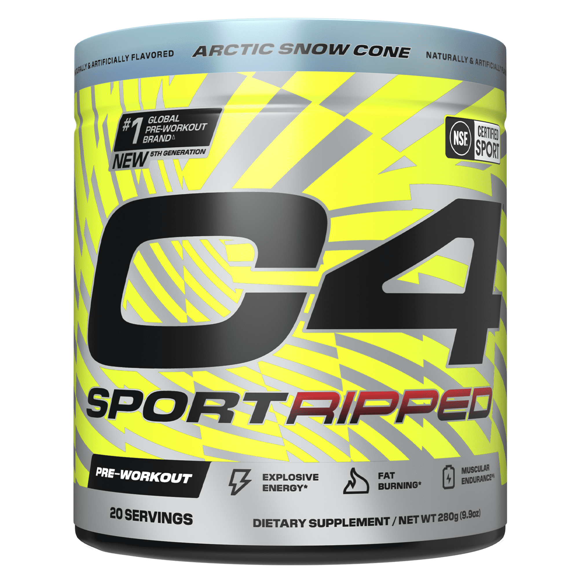 Cellucor C4 Sport Ripped Pre-Workout Powder, Arctic Snow Cone, 20 ...