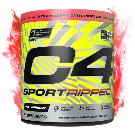 Cellucor C4 Sport Ripped Pre-Workout Powder Strawberry Watermelon 20 ...