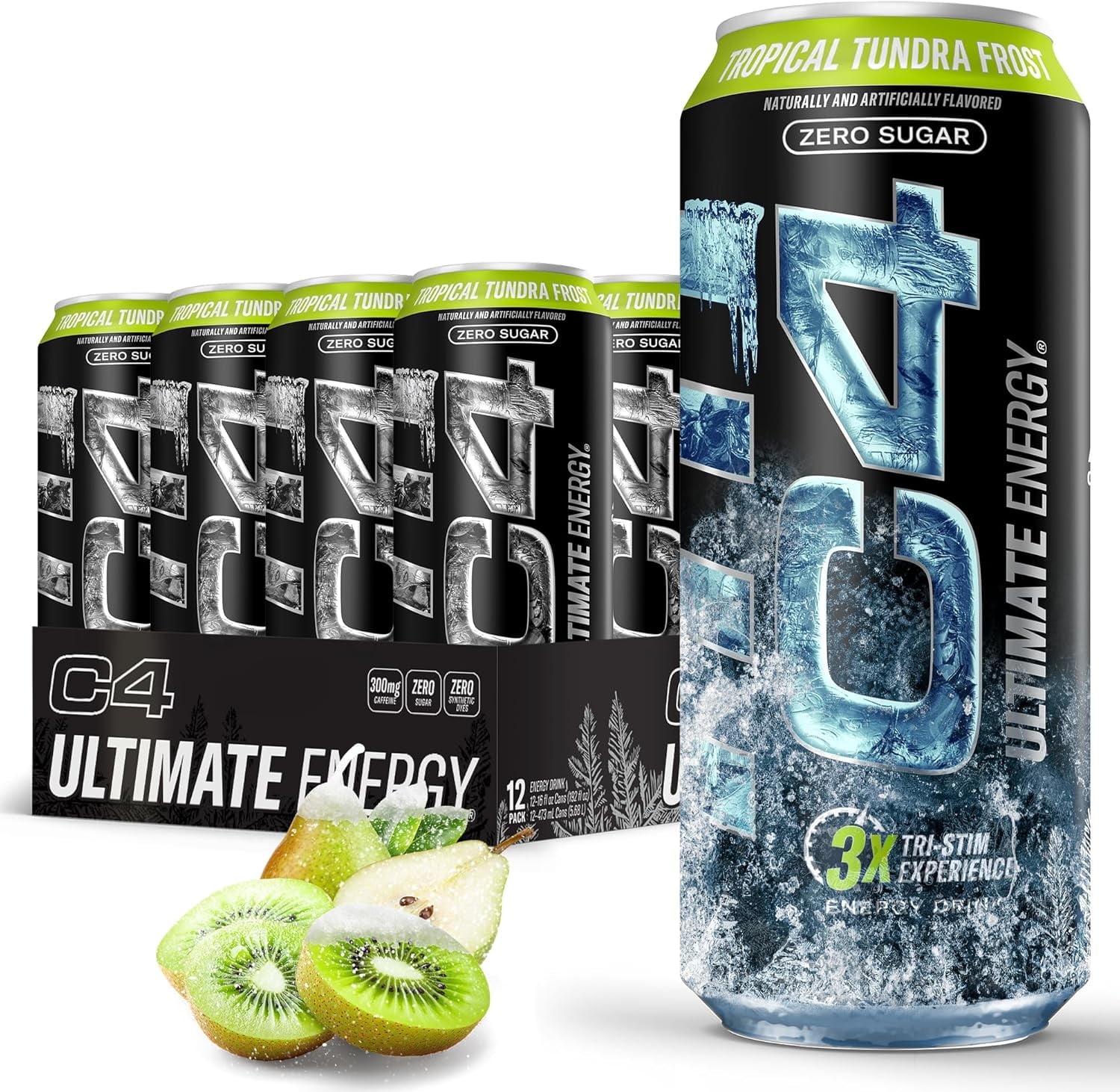 C4 Energy, C4 Ultimate Energy Drink, Tropical Thunder Frost, Zero Sugar ...