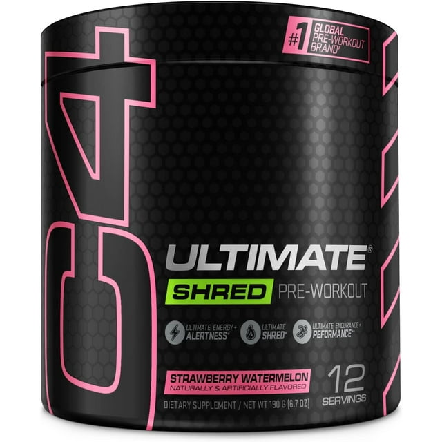 Cellucor C4 Ultimate Shred Preworkout Powder, Strawberry Watermelon, 12 ...