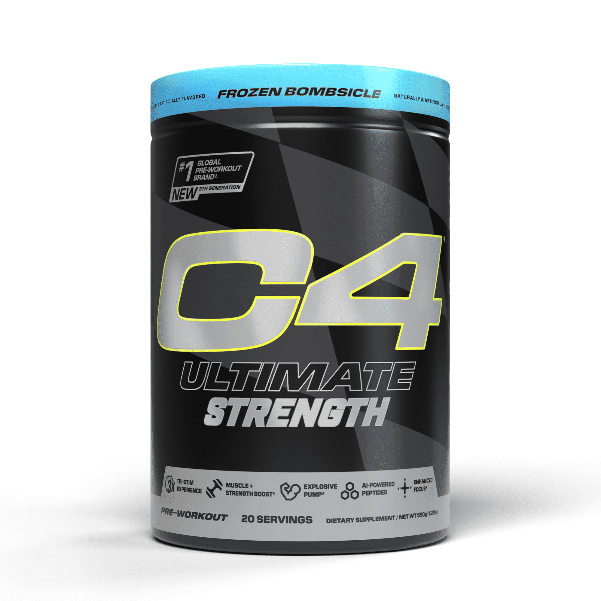 C4 Ultimate Strength Pre-Workout Powder, Frozen Bombsicle, 20 Servings ...