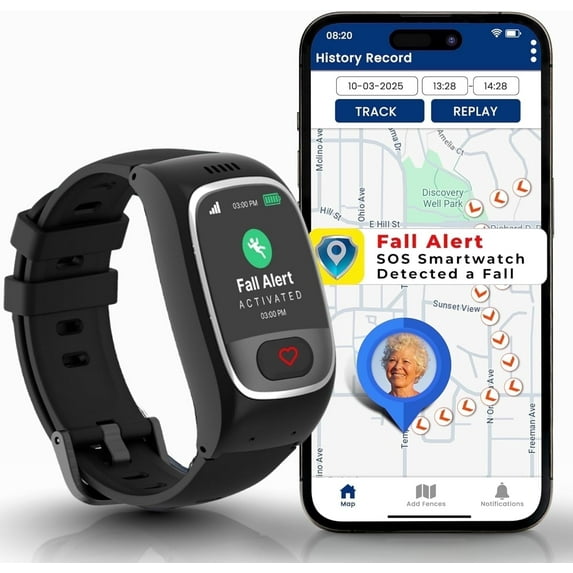 Seculife Smartband: Medical Alert Bracelet with GPS Tracker, Fall ...