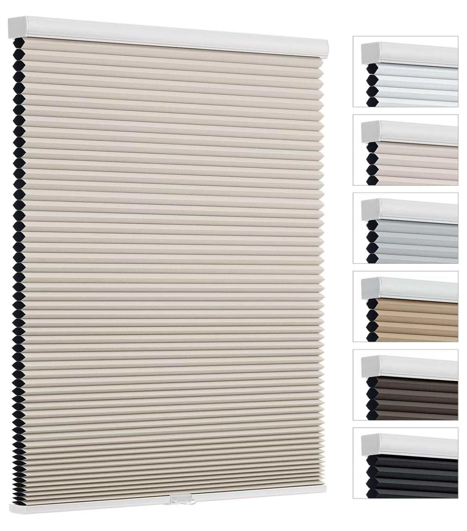 Cellular Shades Cordless Blinds Blackout for Indoor Windows, Honeycomb Blind Room Darkening ...
