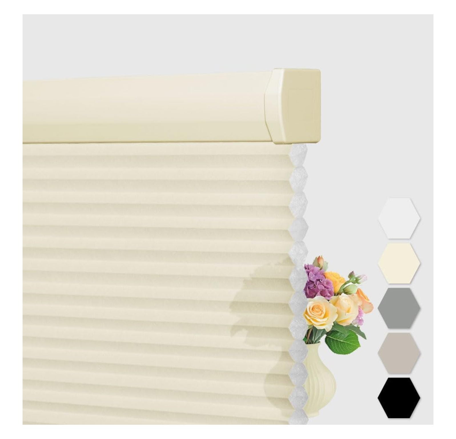 Cellular Shades Cordless, Light Filtering Cellular Window Blinds, Room ...