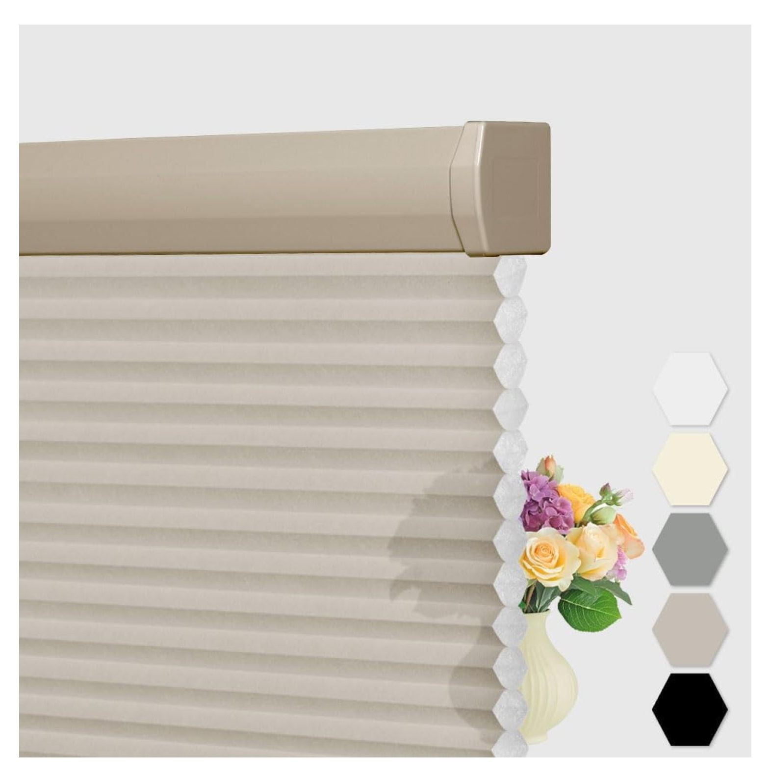 Cellular Shades Cordless, Light Filtering Cellular Window Blinds, Room ...
