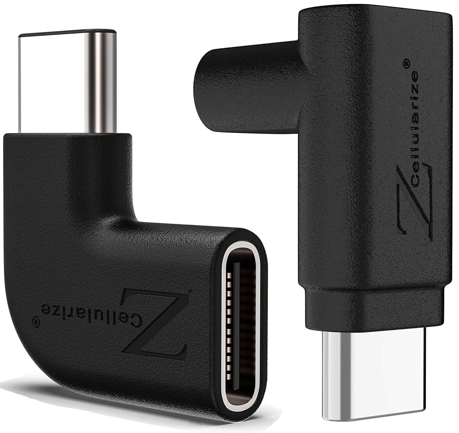 Cellularize Right Angle USB C Adapter (2 Pack 1+1) USB C 90 Degree ...