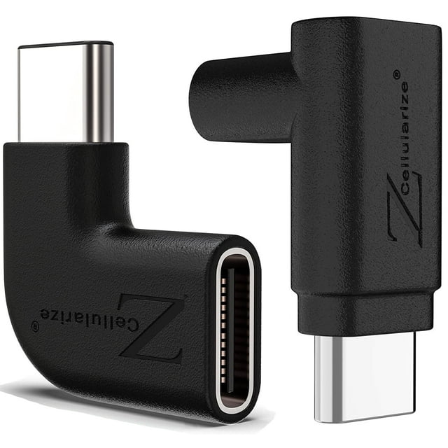Cellularize Right Angle USB C Adapter (2 Pack 1+1) USB C 90 Degree Adapter Up Down 40Gbps PD ...