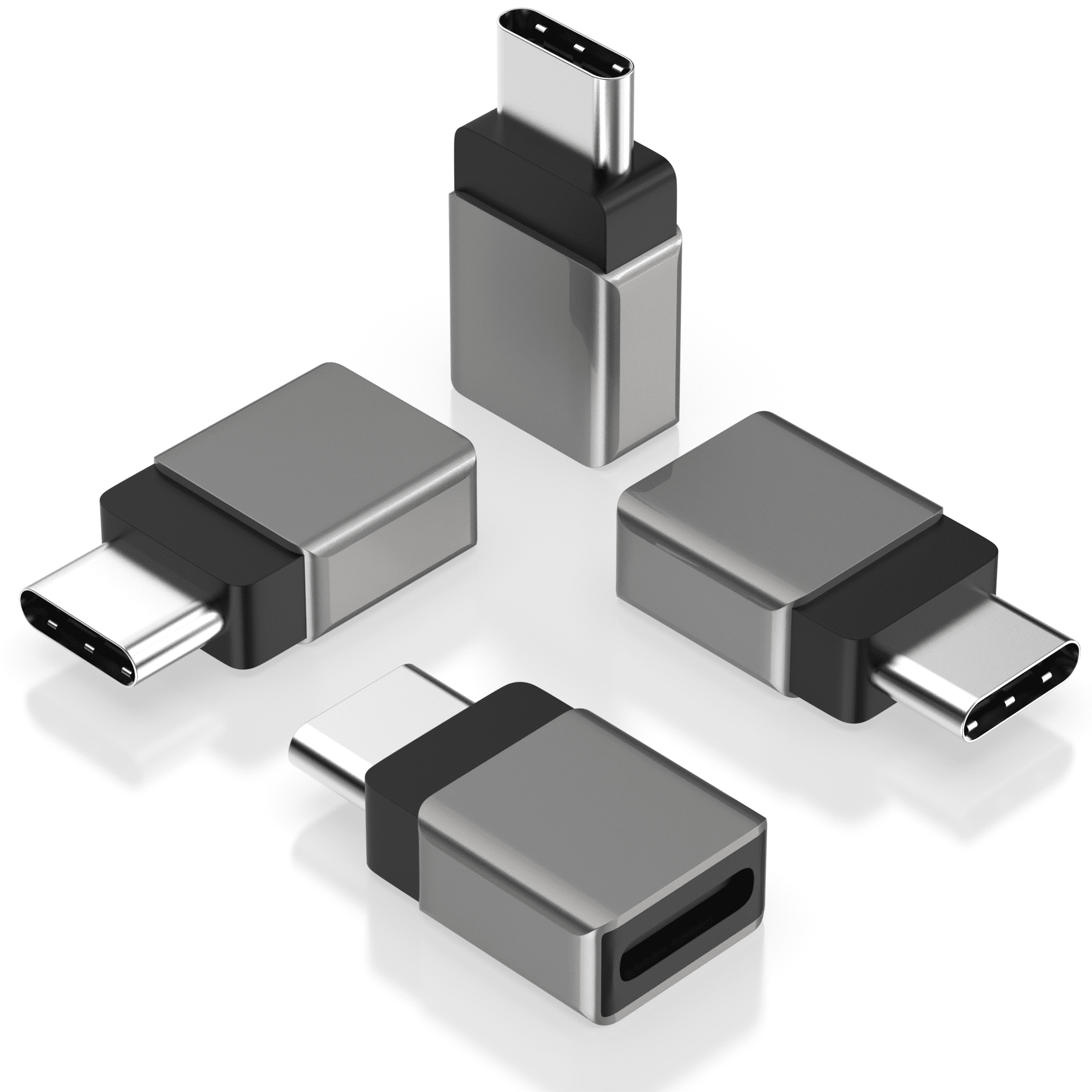 Cellularize USB C Extender Adapter (4 Pack, Gunmetal) 3.2/40Gbps Short ...