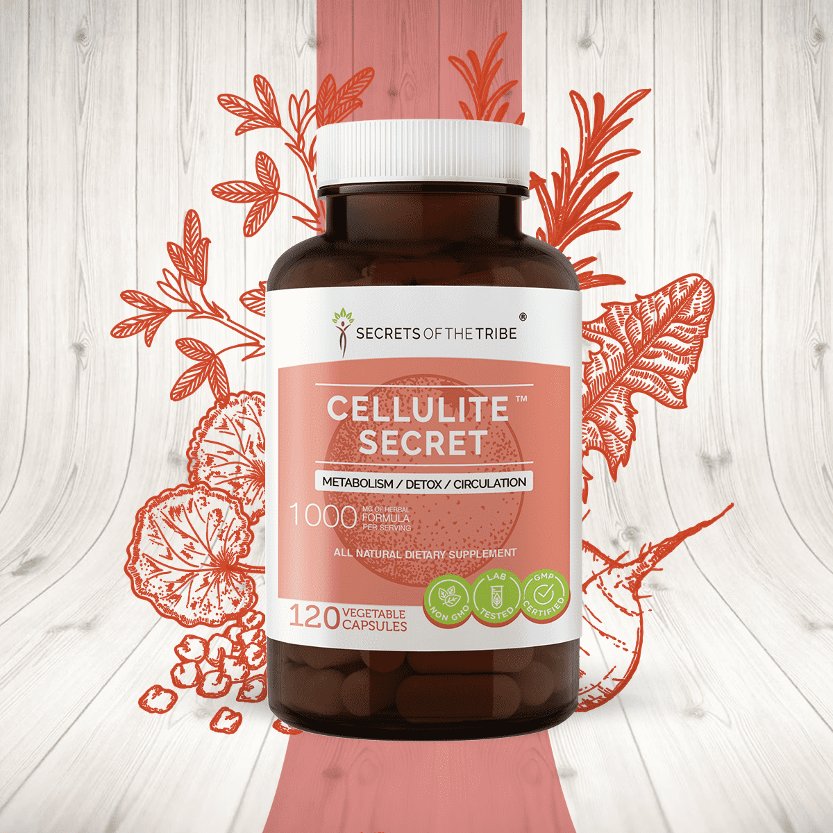 Cellulite Secret 120 Capsules, 500 mg, Gotu Kola, Alfalfa, Rosemary ...