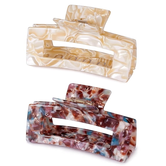 Cellulose Acetate Hair Clips, Acetate Claw Clips Large Rectangle Cutout ...