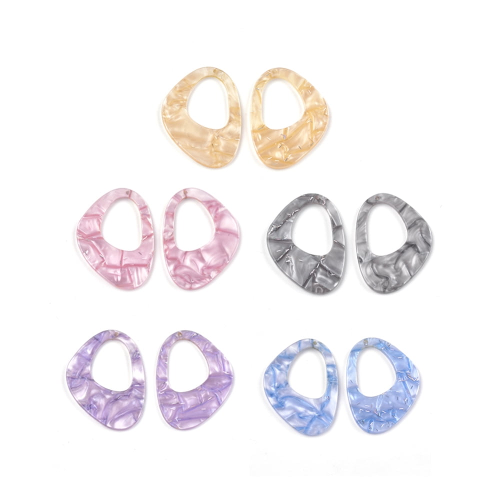 Cellulose Acetate(Resin) Pendants with Glitter Powder Triangle Mixed ...