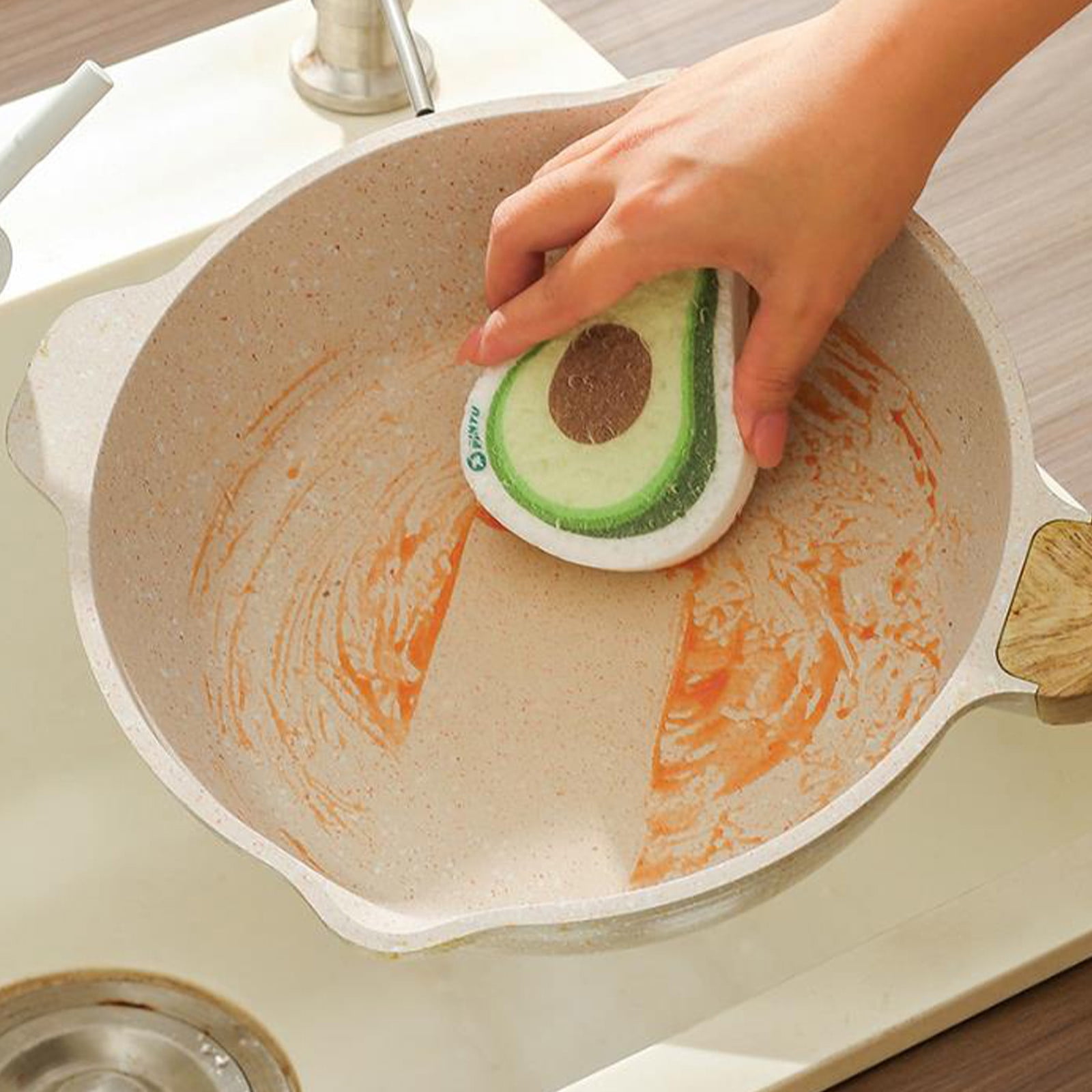 Cellulose Compressed Eco-Sponge 1 Pack- Avocado Lemon |Standard Size ...