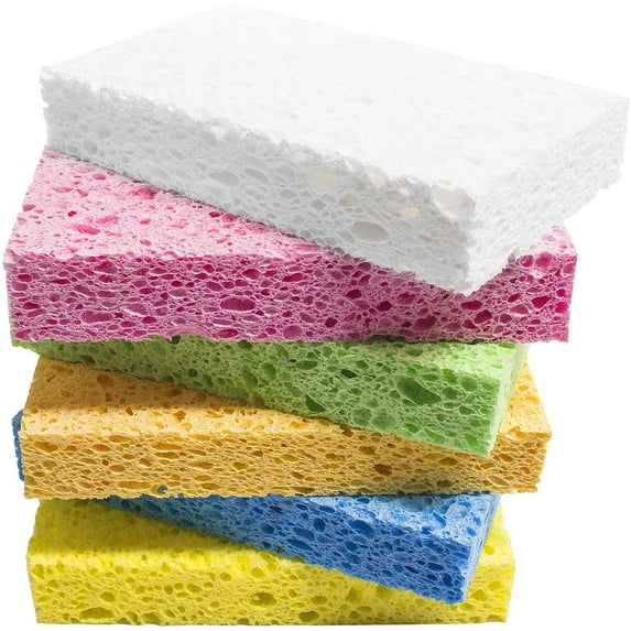 Cellulose Sponges,Heavy Duty Scrub Kitchen Sponge,Clean Tough Messes ...