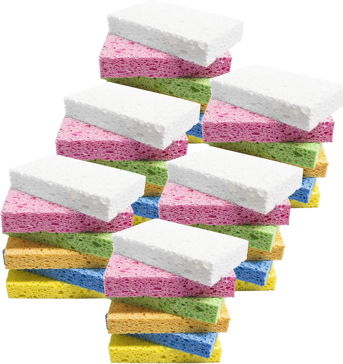 Cellulose Sponges,Heavy Duty Scrub Kitchen Sponge,Clean Tough Messes ...
