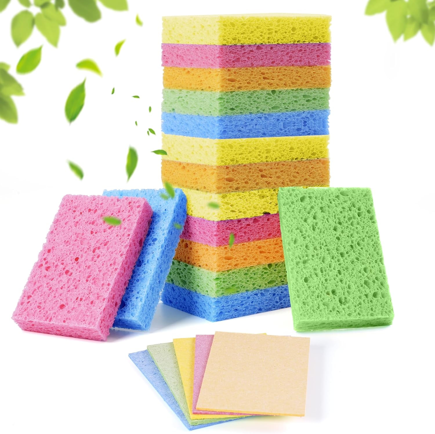 Cellulose Sponges Kitchen, Non-Scratch Colorful Sponges, Biodegradable ...