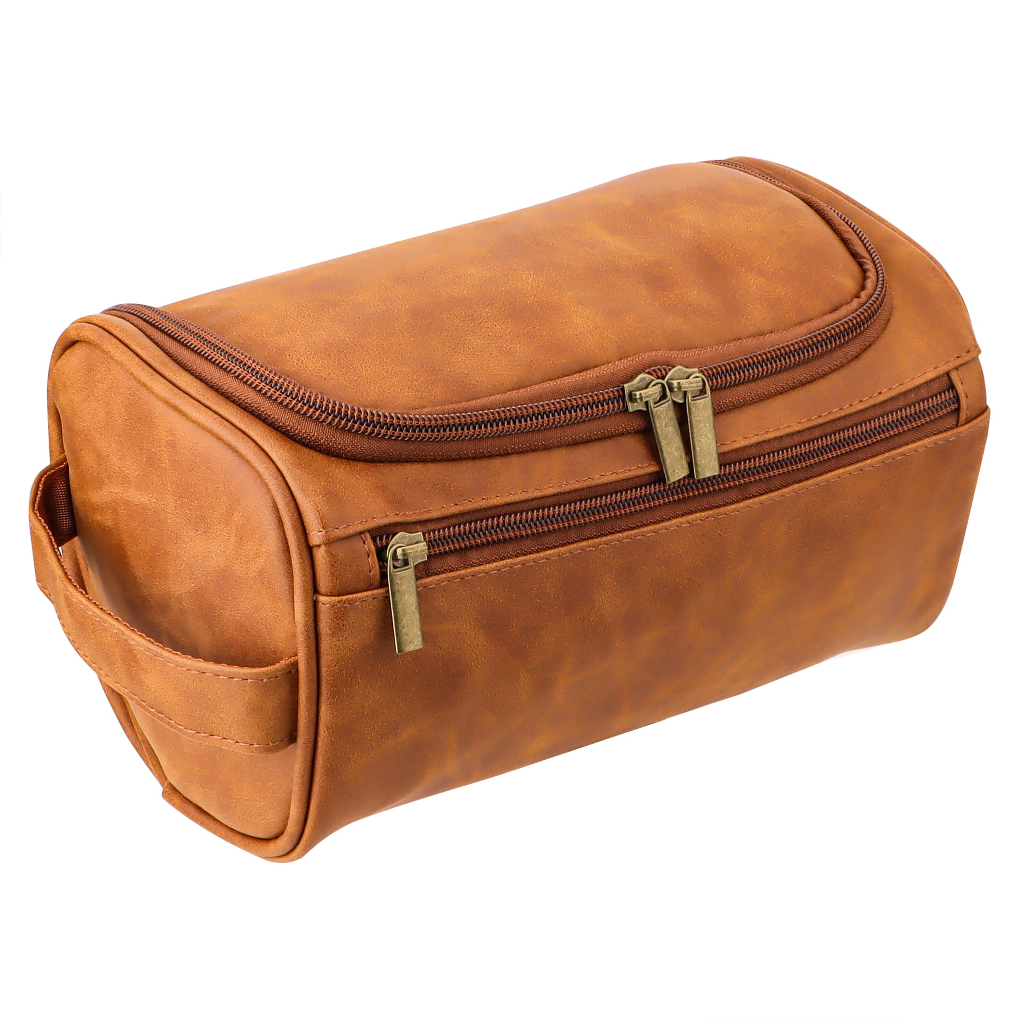 Celosia Men's Travel Toiletry Bag - PU Leather Cosmetic Case - Water ...