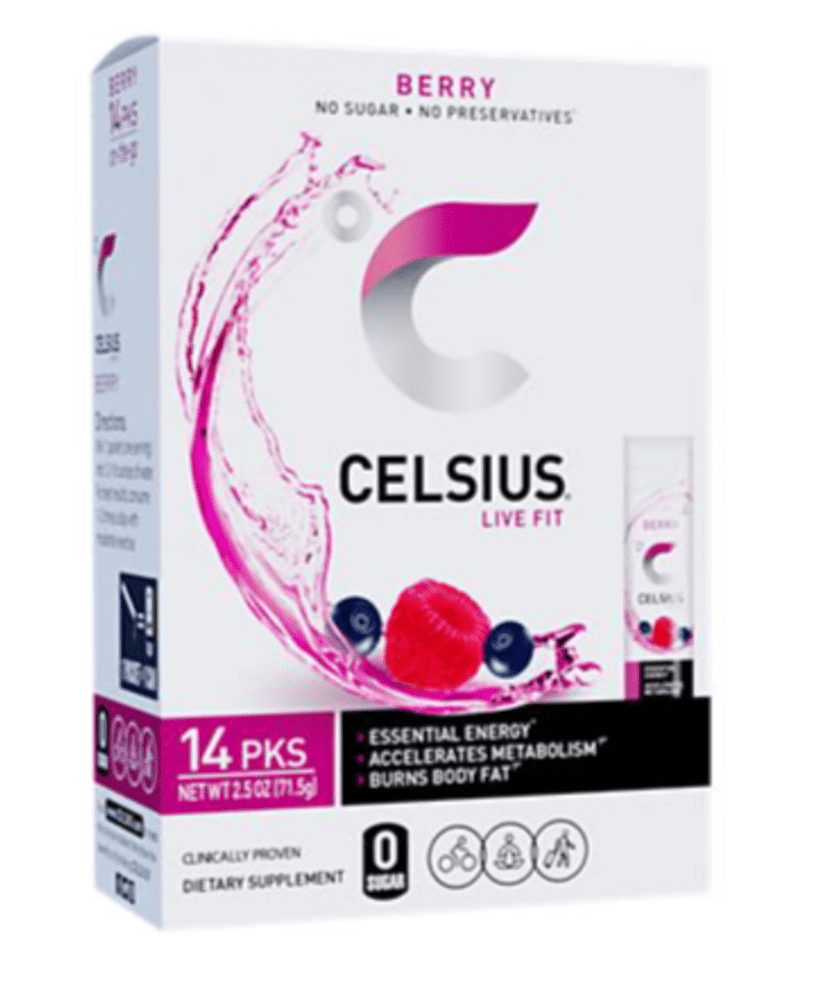 Celsius Energy Powder Drink Mix - Berry (14 Packets) - Walmart.com