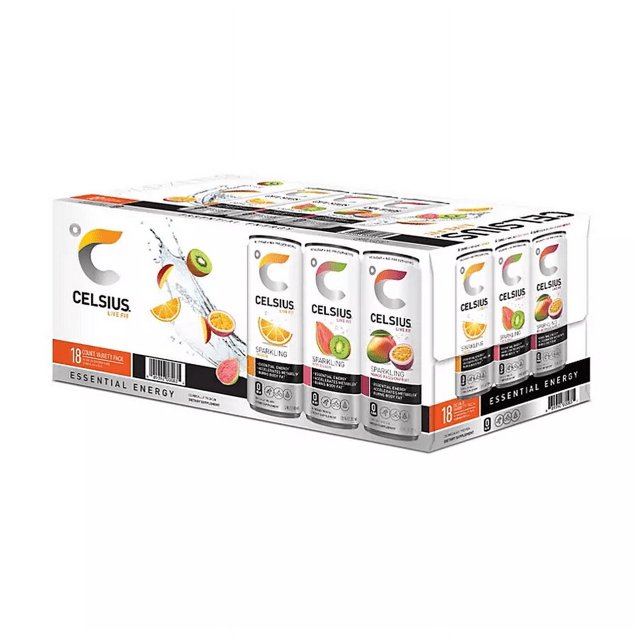 Celsius Essential Energy Sparkling Variety Pack (12 fl. oz., 18 pk ...