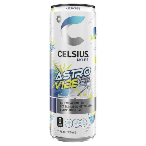 Celsius Live Fit Astro Vibe Sparkling Blue Razz Energy Drink Edition ...