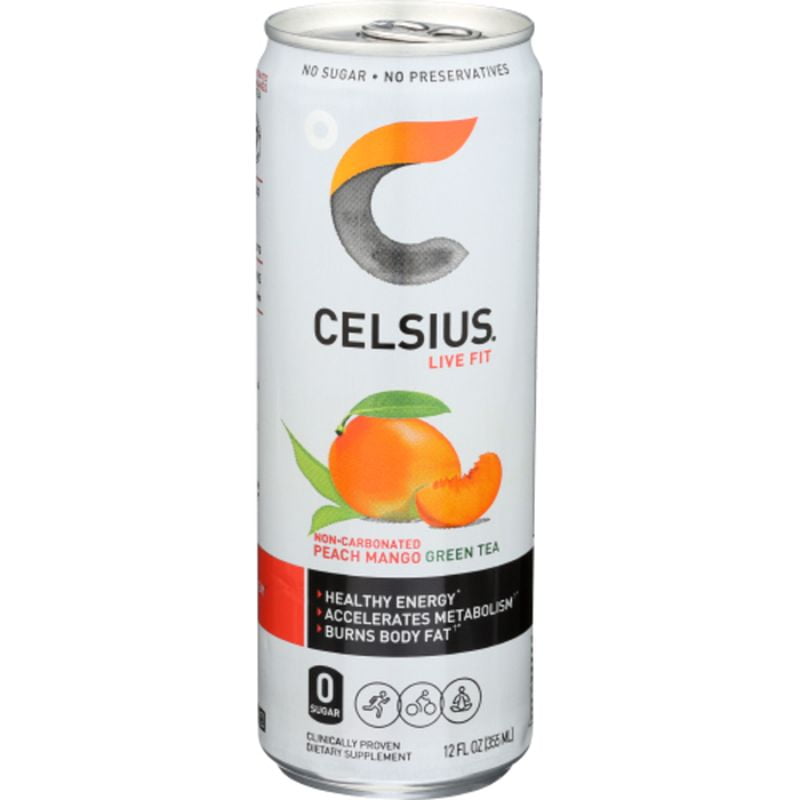 Celsius Peach Mango Green Tea Energy Drink 12 fl oz - Walmart.com