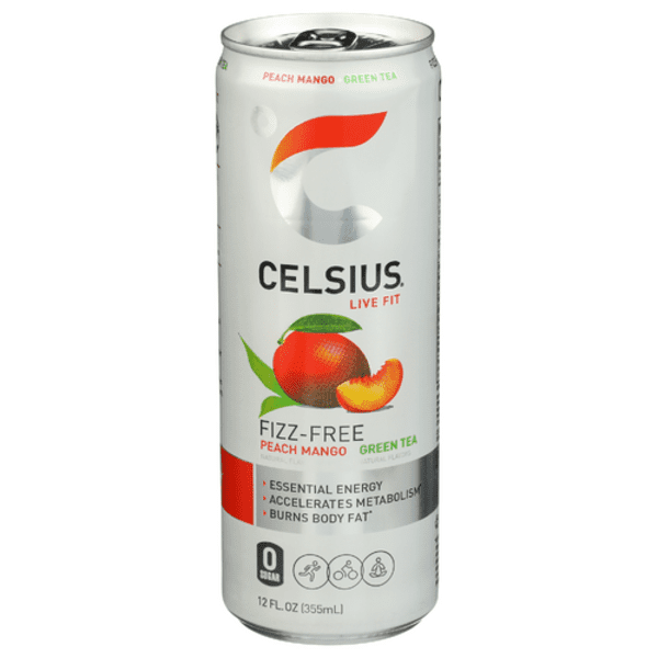 Celsius Peach Mango Green Tea Energy Drink 12 fl oz - Walmart.com