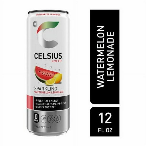 Celsius Sparkling Watermelon Lemonade Functional Essential Energy Drink ...