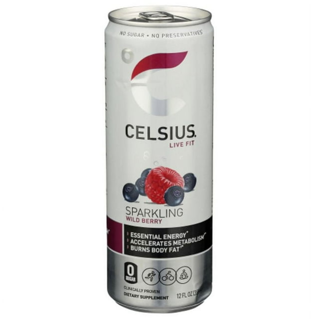 Celsius Sparkling Wild Berry Energy Drink 12 fl oz - Walmart.com