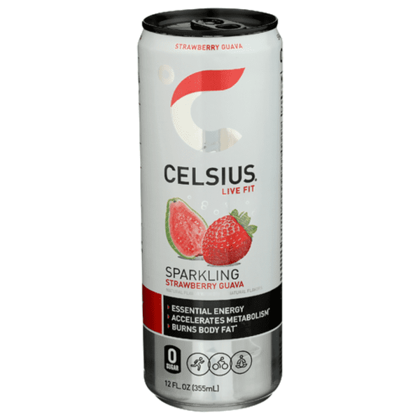 Celsius Strawberry Guava Sparkling Energy Drink 12 fl oz - Pack of 3 ...