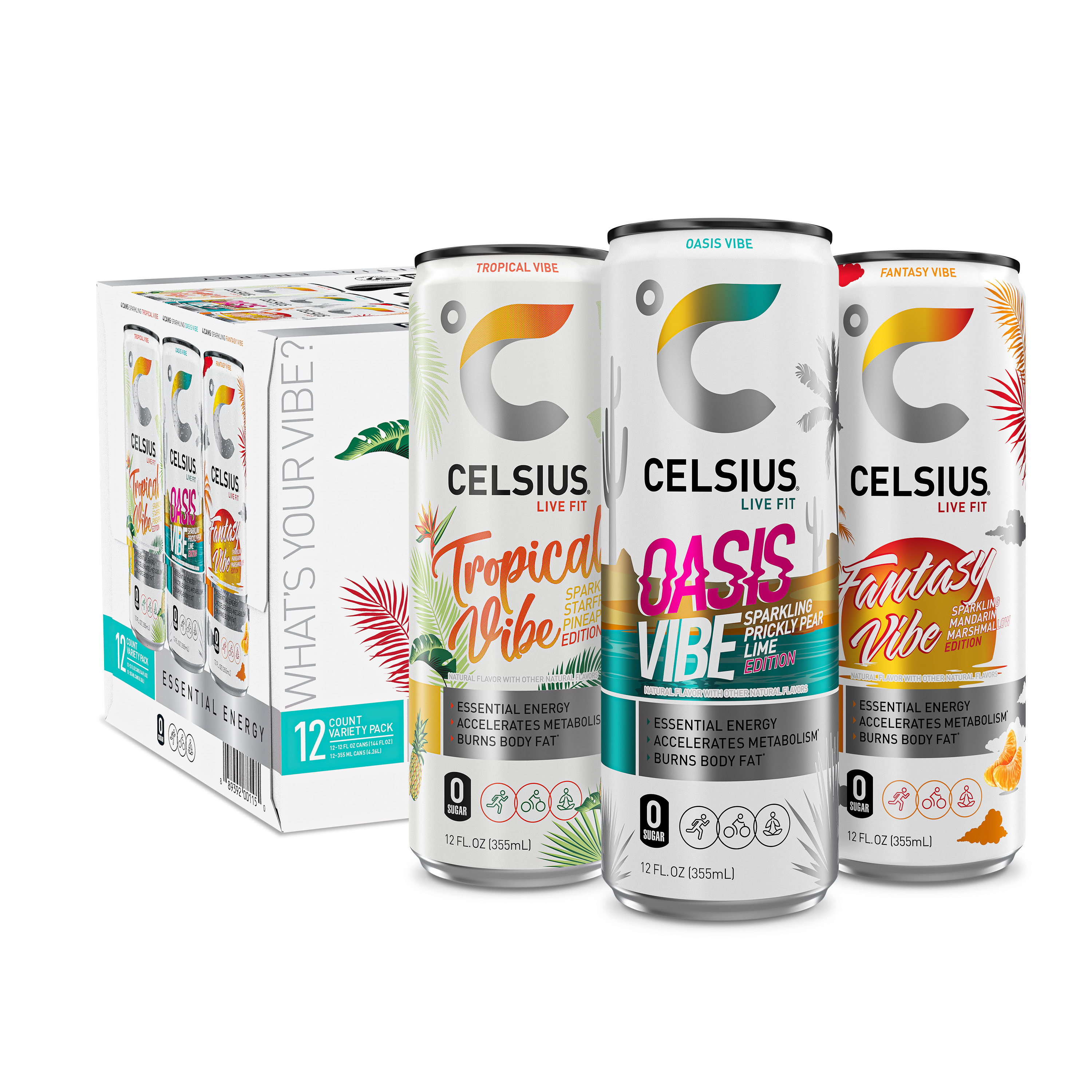 CELSIUS Essential Energy Sparkling Vibe Variety Pack II Functional CELSIUS Essential Energy Sparkling Vibe Variety Pack II Functional