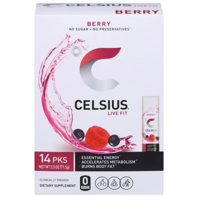 Celsius Zero Sugar Energy Powder Stick Packs - Berry - 14 ct - Walmart.com