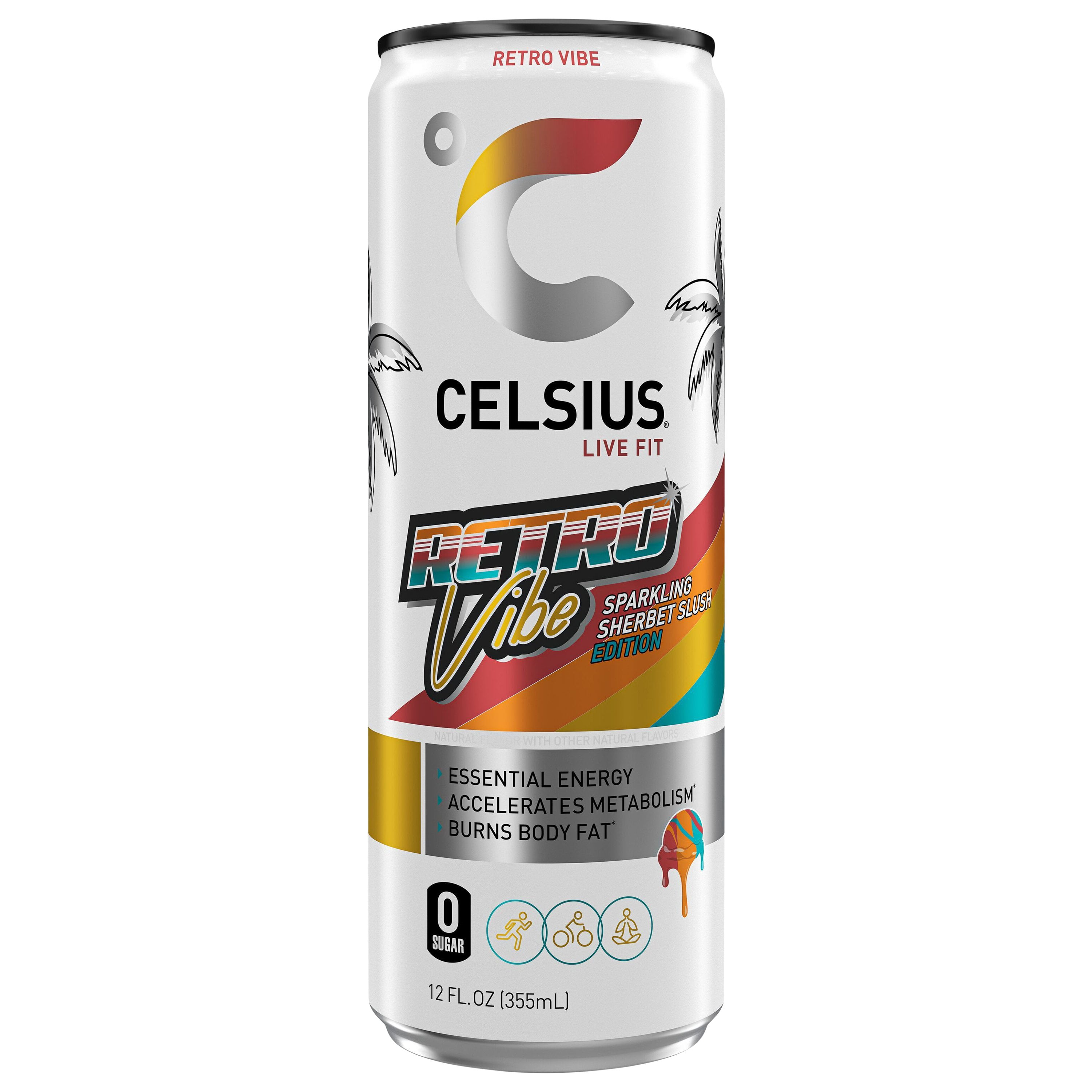 Celsius Zero Sugar Sparkling Energy Drink - Retro Vibe, 12 oz - Walmart.com