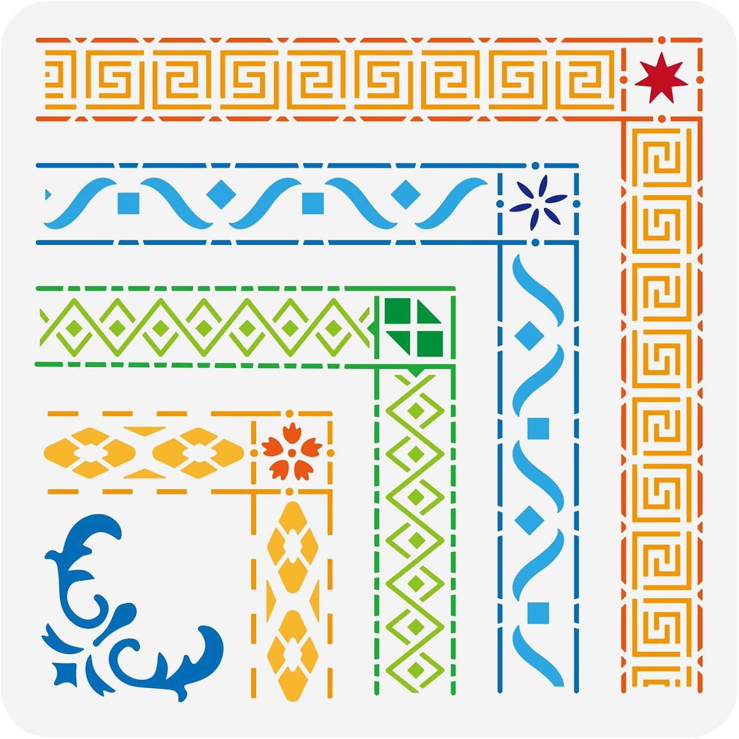 Celtic Border Stencils 11.8x11.8 inch Ornate Border Stencil Template ...
