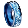 Celtic Braided 8MM Polished Blue 2 Tone Dome Tungsten Men Ring ...