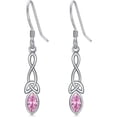 Celtic Claddagh Pink Tourmaline Birthstone Earring 925 Sterling Silver ...