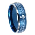 Celtic Cross 8MM Dome Brushed Finish Blue Tungsten Men Ring - Walmart.com