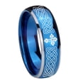 Celtic Cross 8MM Polished Blue 2 Tone Dome Tungsten Men Ring - Walmart.com