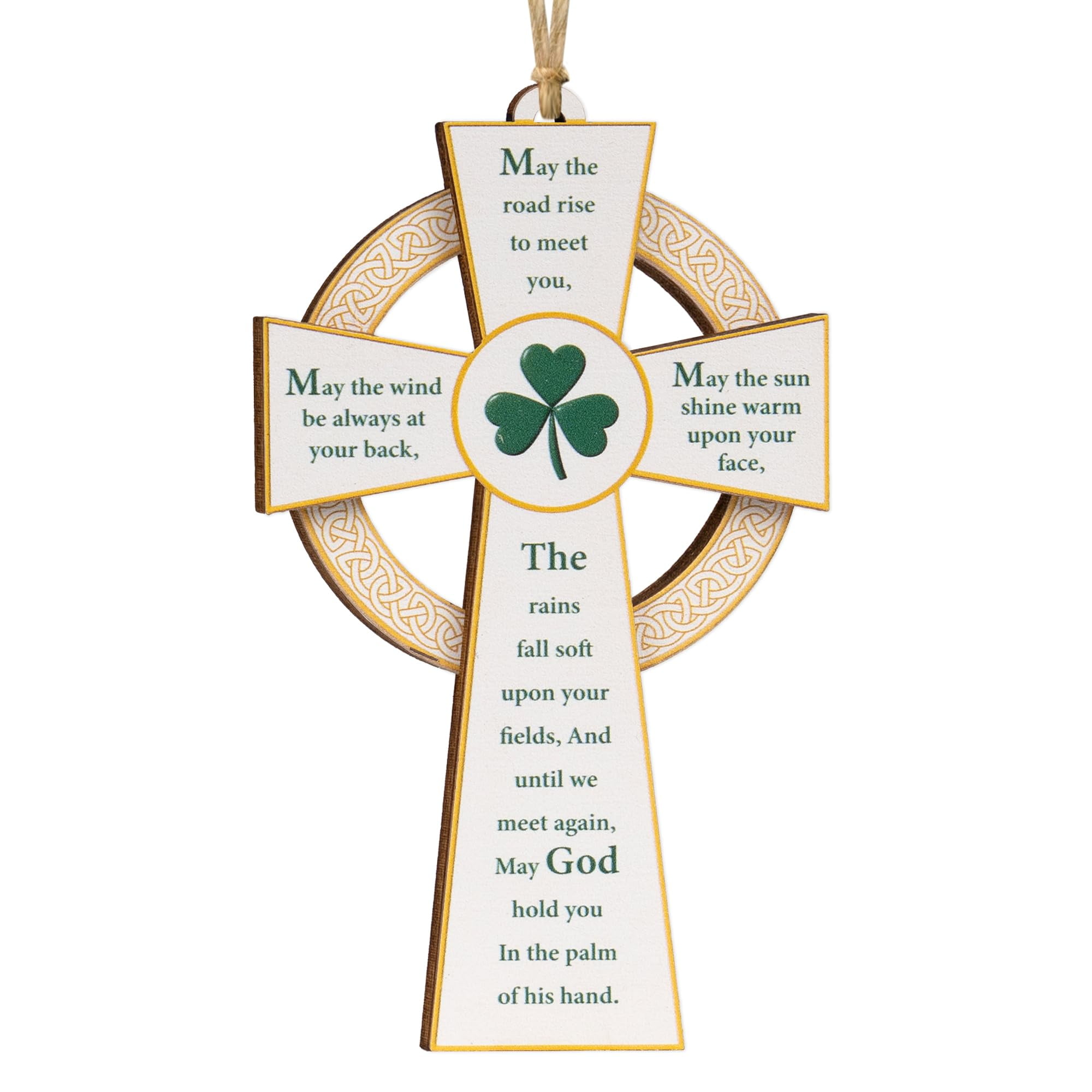 Celtic Cross Ornament with Irish Blessing, St. Patrick's Day Shamrock ...
