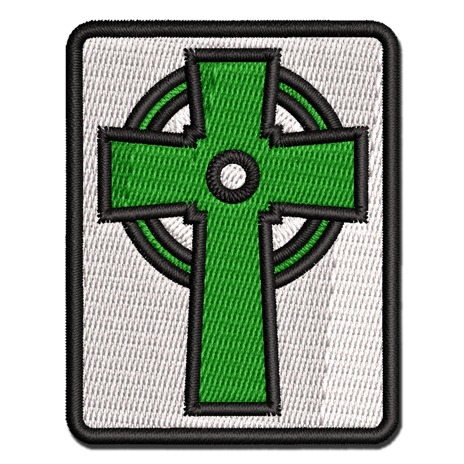 Celtic Cross Simple Outline Applique Multi-Color Embroidered Iron-On ...