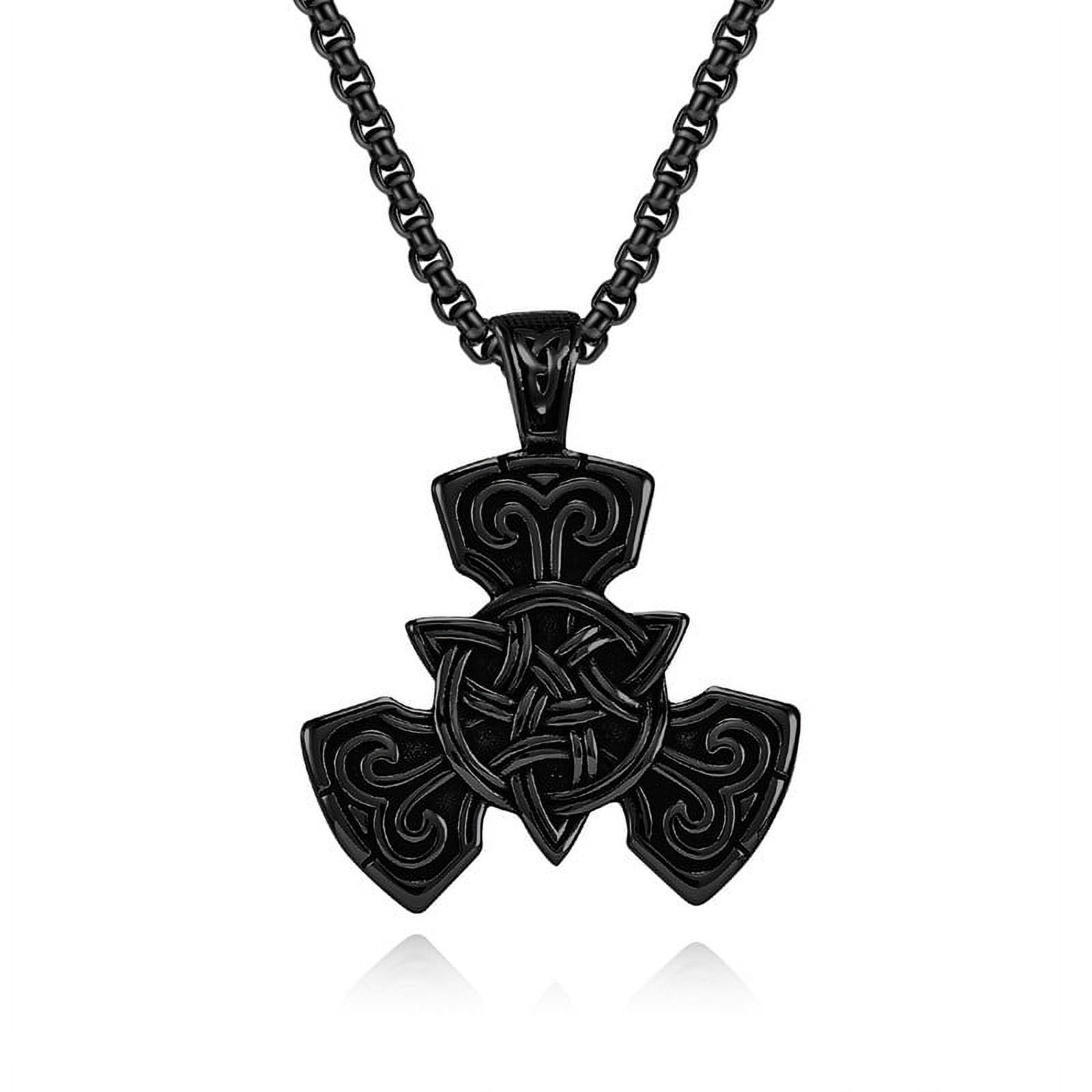 Celtic Cross Triquetra Necklace, Irish Trinity Knot, Viking Protection ...