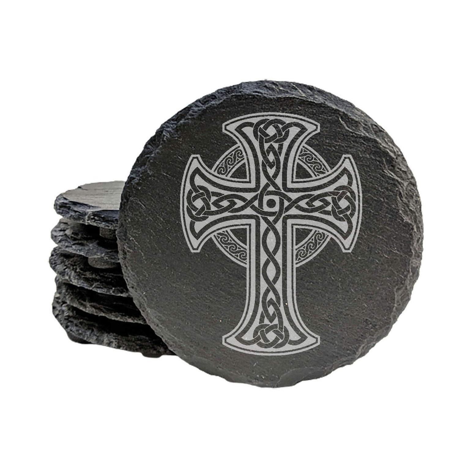 Celtic Crosses (4 images) Coasters - Round Slate - set of 4 - Walmart.com