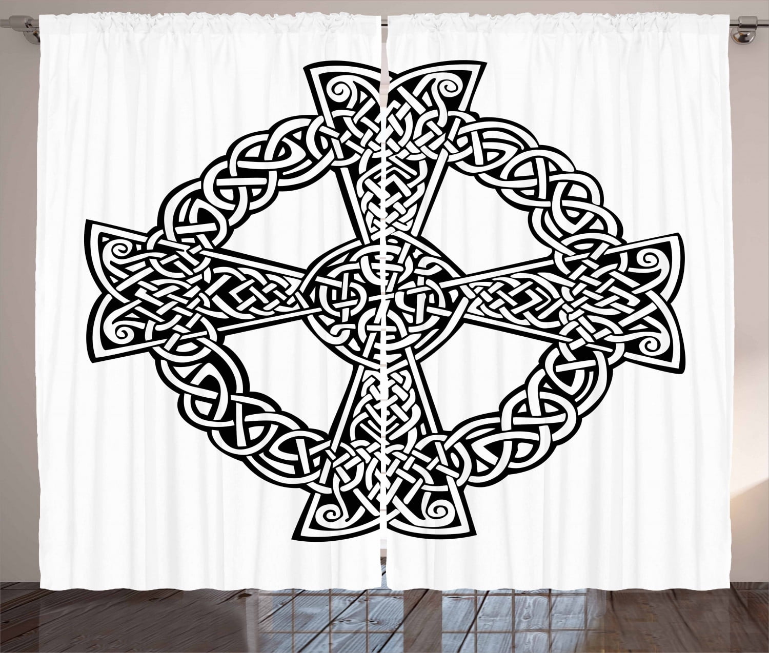Ambesonne Celtic Curtains 2 Panel Set, Culture Traditional, 108" x 90 ...