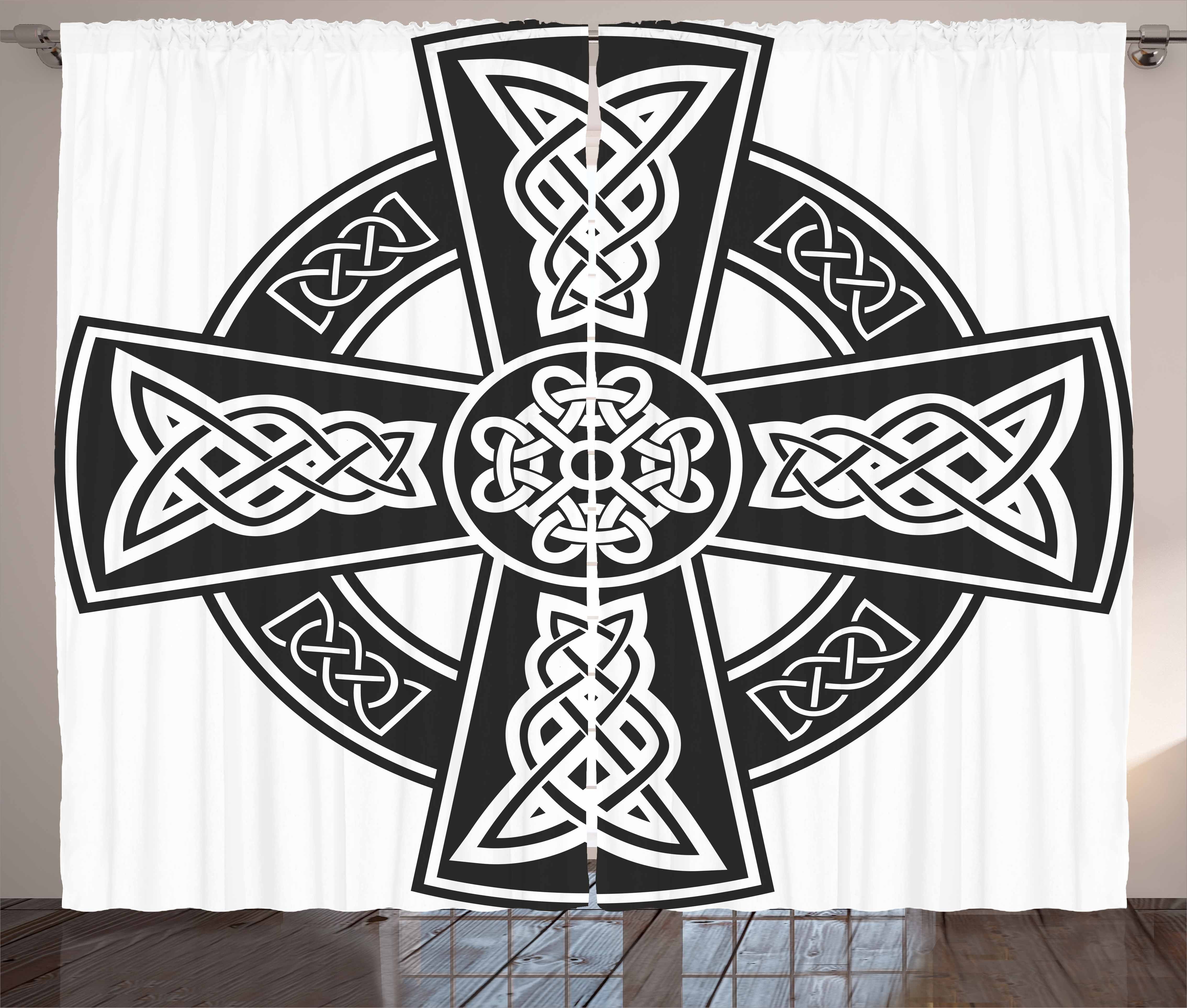 Ambesonne Celtic Curtains 2 Panel Set, Medieval Heraldic Sign, 108" x ...