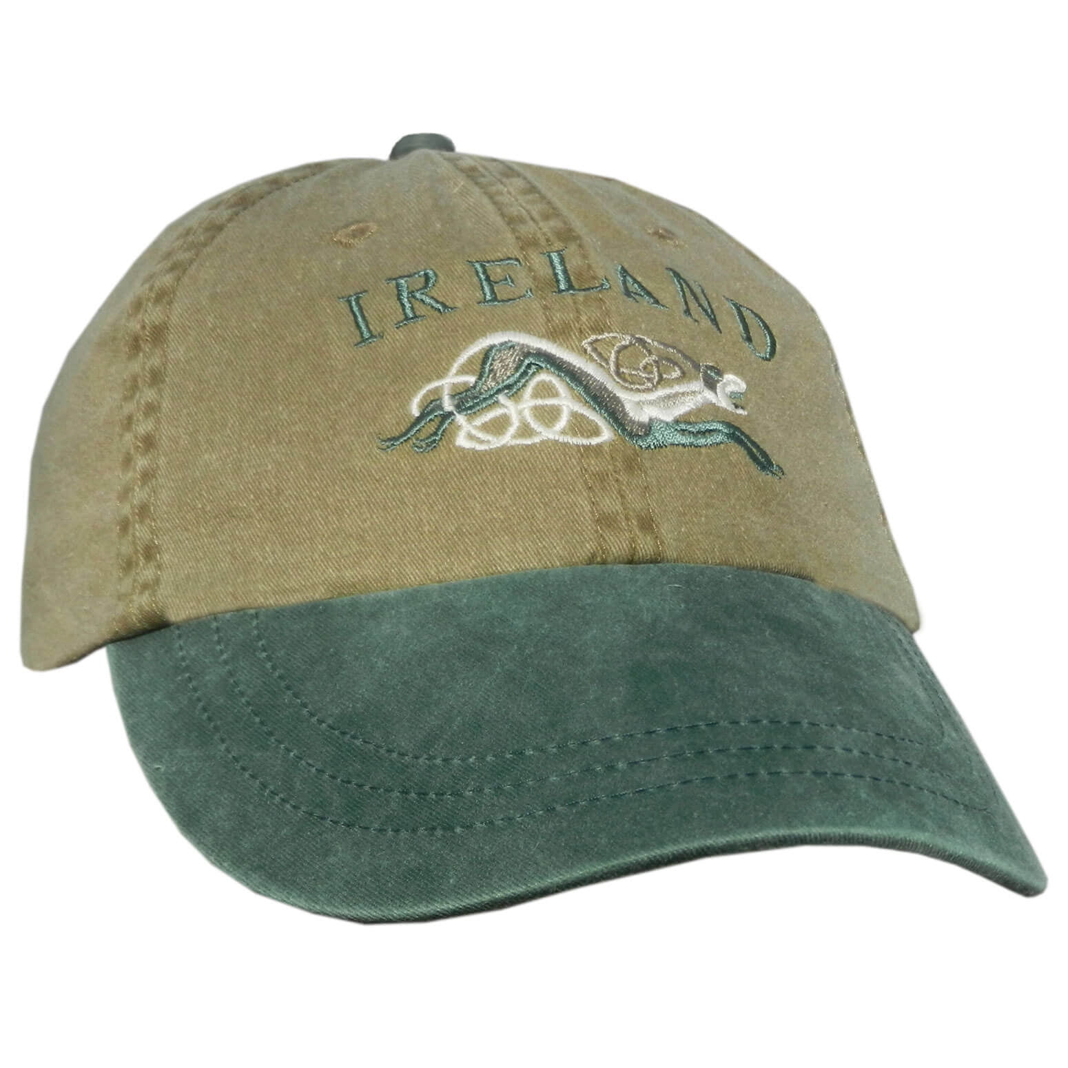 Celtic Design Baseball Cap For Men, Beige And Green By Celtic Clothing ...