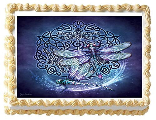 Celtic Dragon Fly Edible Icing Image Cake Topper (1/4 Sheet) - Walmart.com