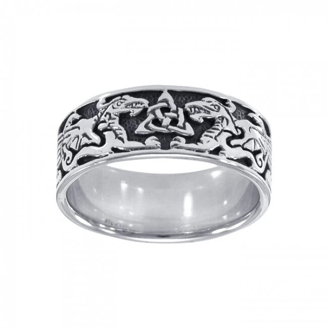 Celtic Dragons Trinity 925 Sterling Silver Ring Fine Ancestry Heritage ...